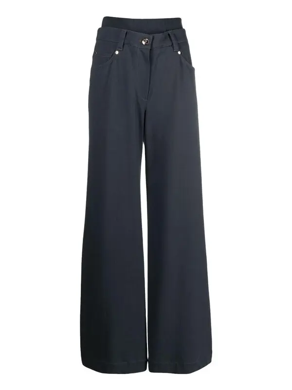 Brunello Cucinelli Multi-panel Wide-leg Trousers - Blue