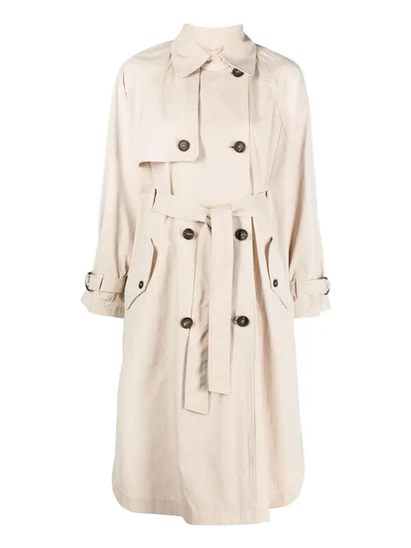 Brunello Cucinelli Buttoned Trench Coat - Neutrals