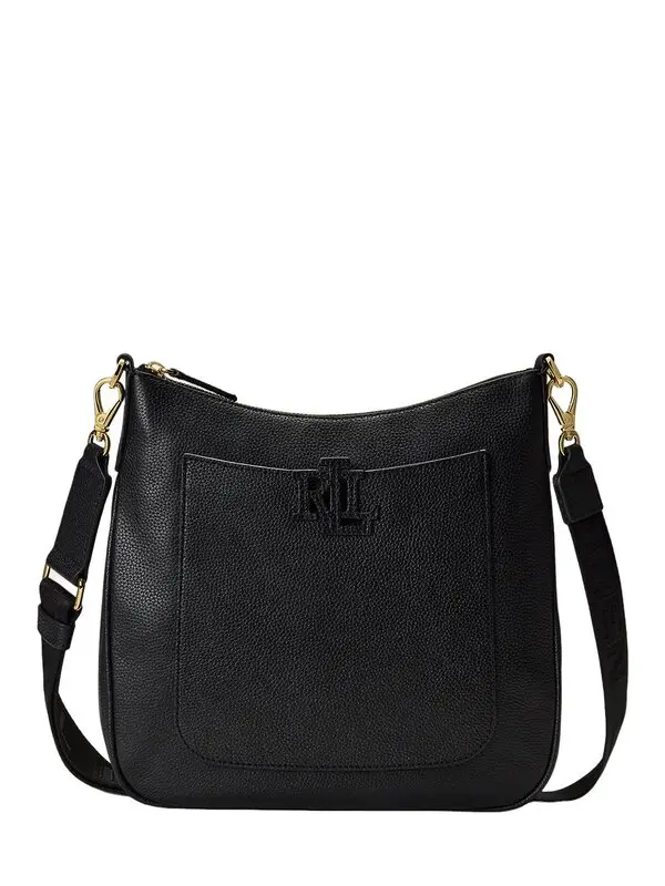 Ralph Lauren Pebbled Leather Large Cameryn Crossbody - Black