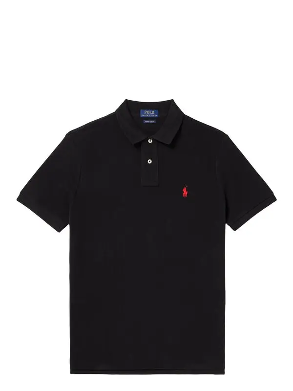 Polo Ralph Lauren Slim-fit Cotton-piqué Polo Shirt - Black