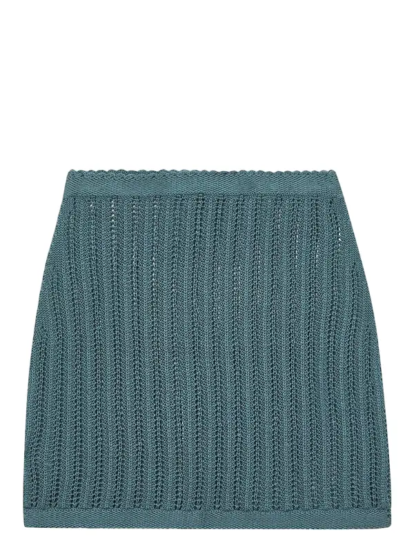 Savannah Morrow Mirana Crocheted Mini Skirt - Slate Blue