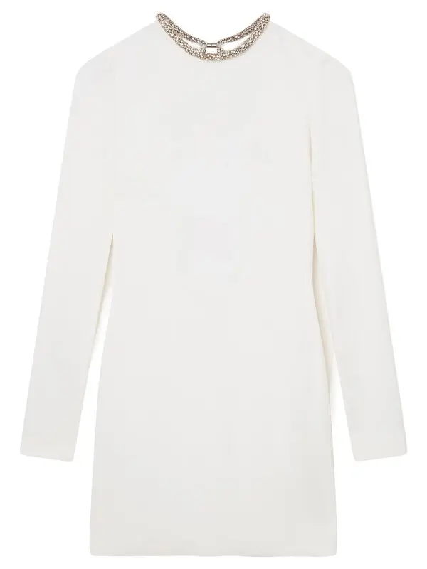Stella McCartney Crystal Collar Mini Dress - White