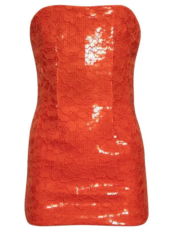 LAQUAN SMITH Strapless Mini Dress - Orange
