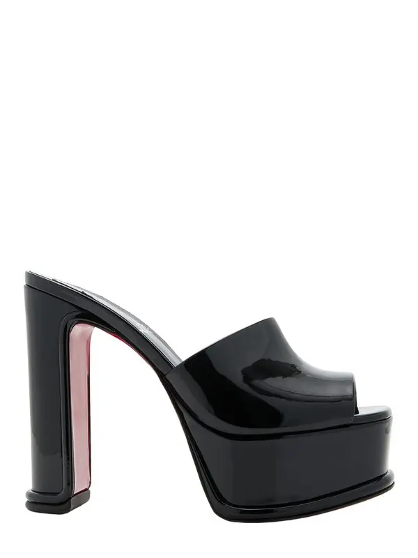 CHRISTIAN LOUBOUTIN Amali 130mm Patent Leather Mules - Black