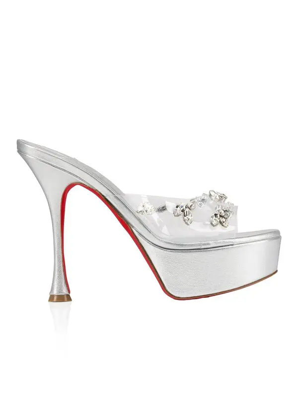CHRISTIAN LOUBOUTIN Degraqueen Alta 130mm Sandals - Silver