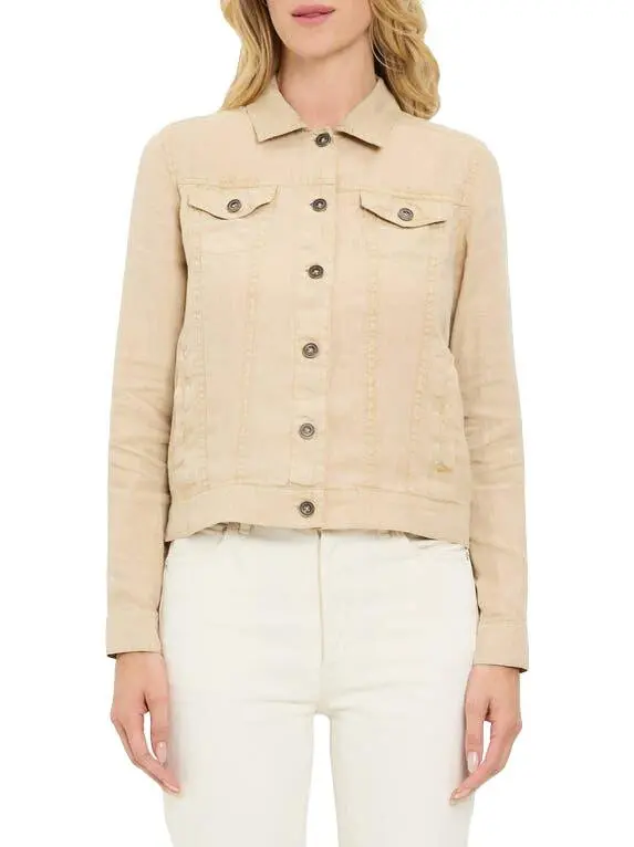 Michael Stars Linen Denim Jacket - Macadamia