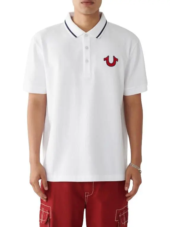 True Religion Logo Graphic Polo - Optic Whit