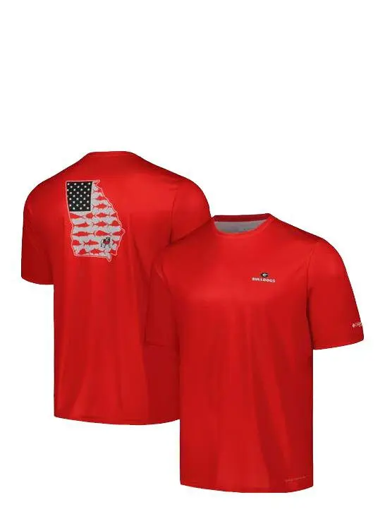 Columbia Georgia Bulldogs Terminal Tackle Omni-shade T-shirt - Red
