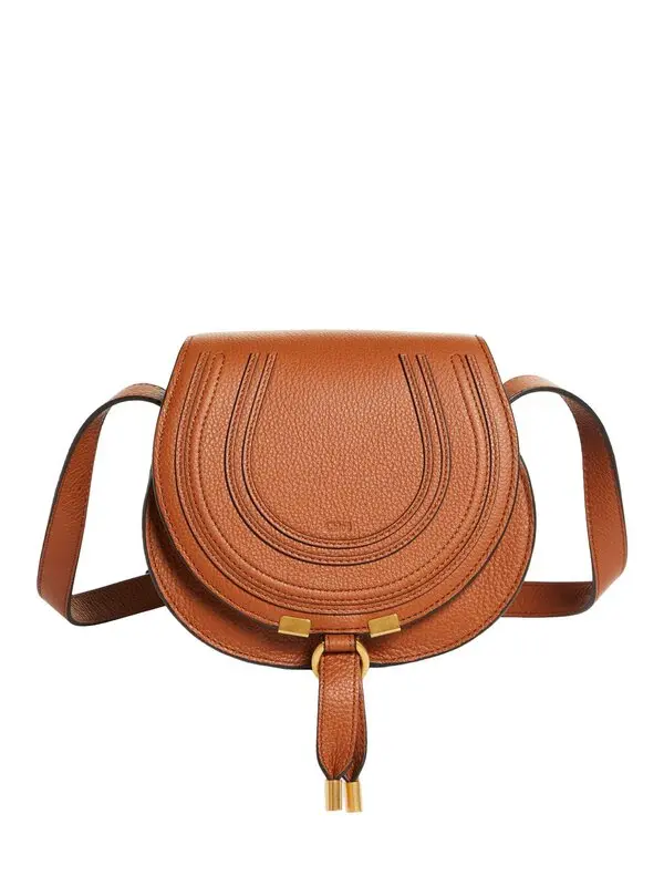 Chloé Small Marcie Leather Crossbody Bag - Tan
