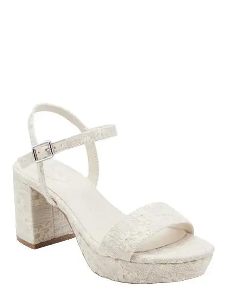 Bandolino Pennie Block Heel Open Toe Slingback Sandals - Sand