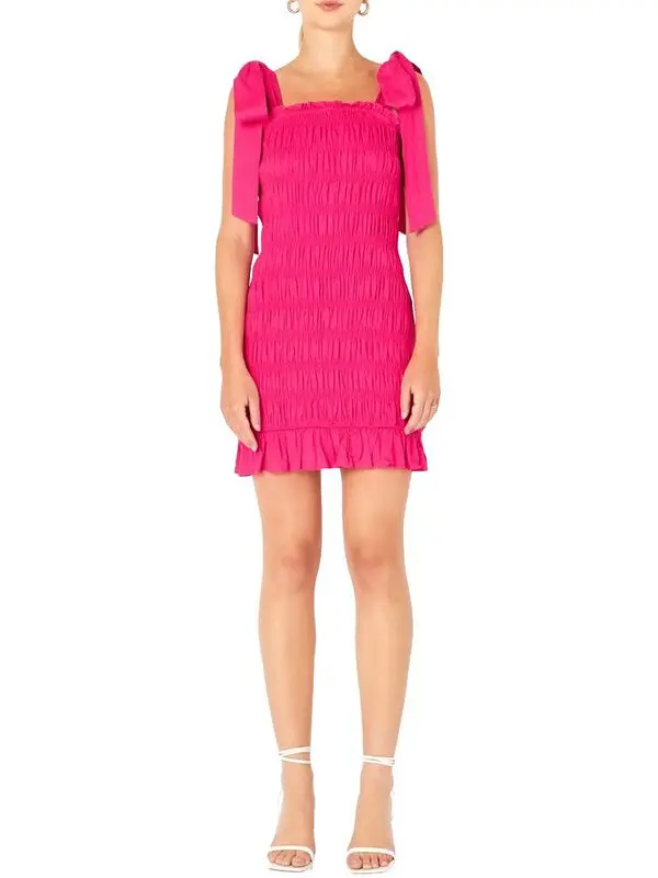 Endless Rose Smocked Mini Dress - Fuchsia