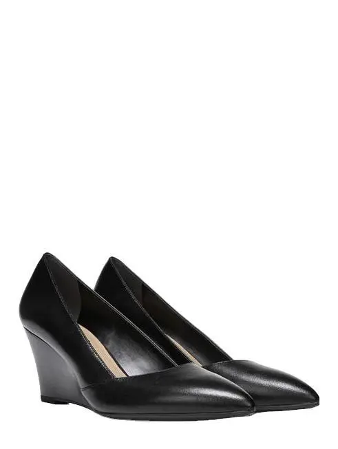 Franco Sarto Frankie Leather Wedge Pump - Black
