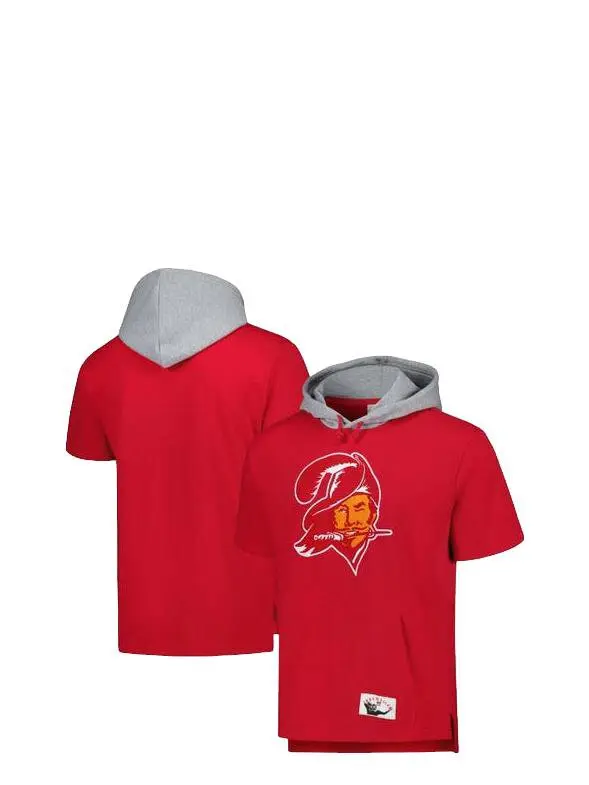 Mitchell & Ness Tampa Bay Buccaneers Postgame Short Sleeve Hoodie - Red