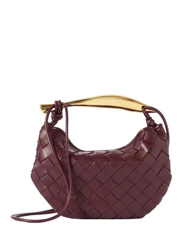 Bottega Veneta Sardine Intrecciato Leather Shoulder Bag - Red