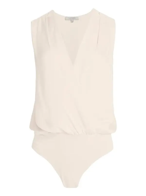 FAVORITE DAUGHTER Date Satin Surplice Bodysuit - Ivory