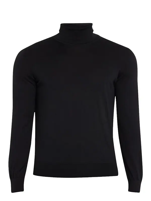 Zegna Cashmere-silk Turtleneck Sweater - Black Solid