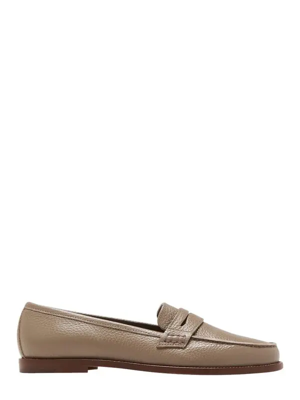 Manolo Blahnik Perrita Leather Penny Loafers - Brown
