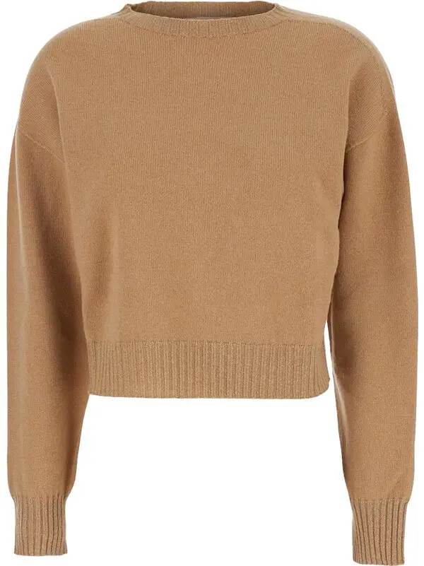 TWINSET Crew Neck Wool-cashmere Sweater - Beige