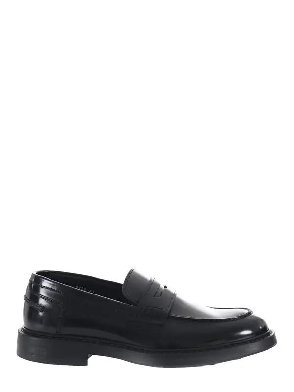 DOUCAL'S Brushed Leather Loafers - Black