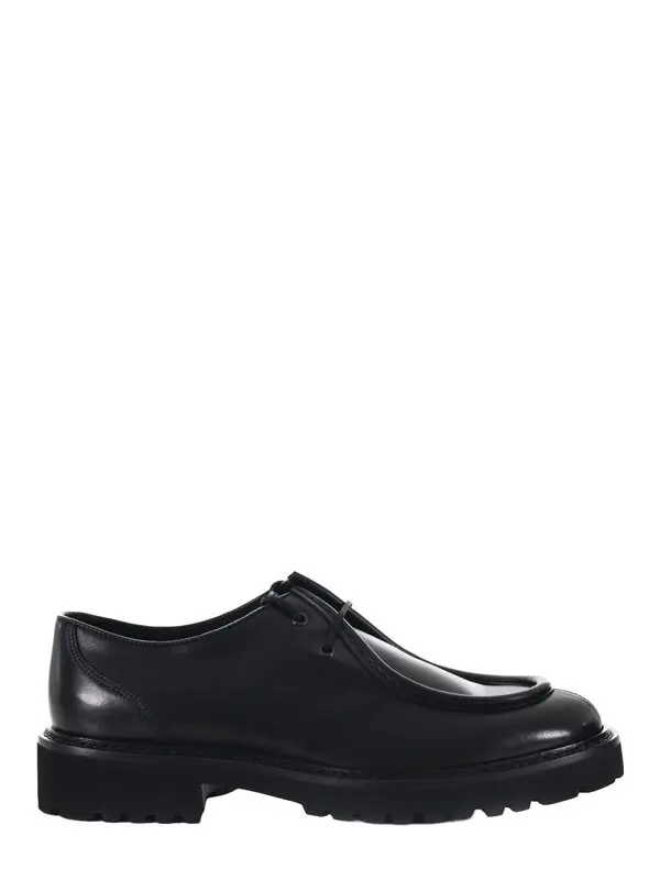 DOUCAL'S Leather Derby Shoes - Black