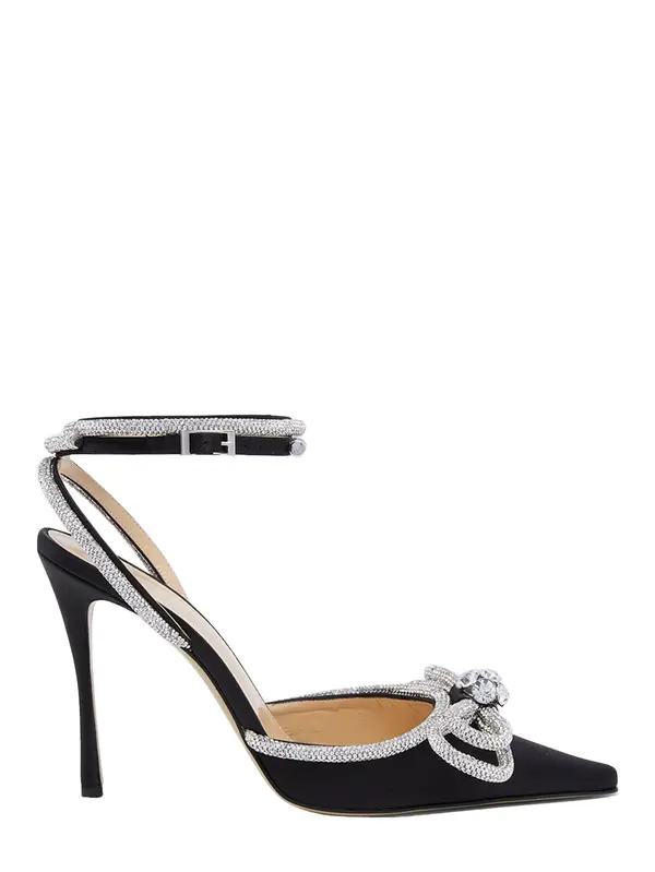 Mach & Mach Strass Bow Double Ankle-strap Pumps - Black