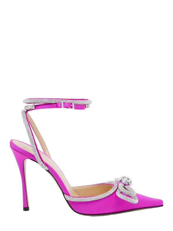 Mach & Mach Strass Bow Double Ankle-strap Pumps - Fuschia