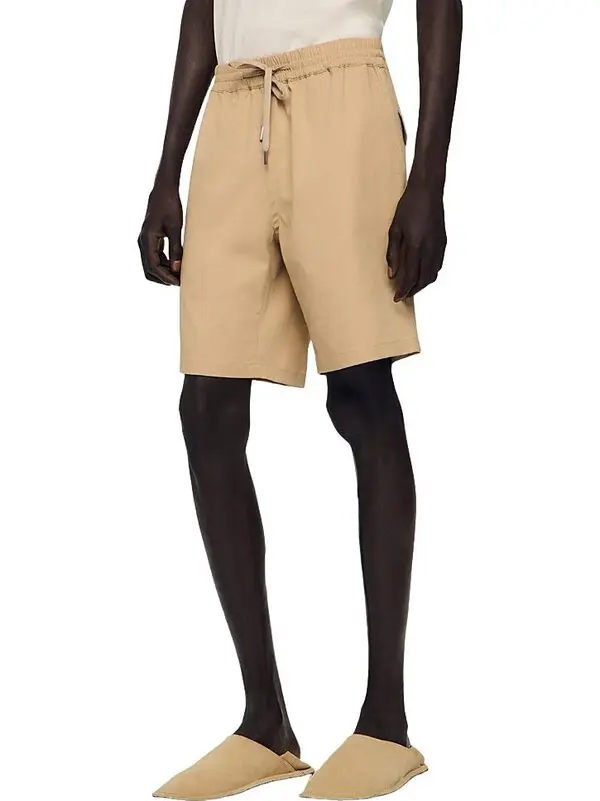 Sandro Regular Fit Cotton-blend Shorts - Beige