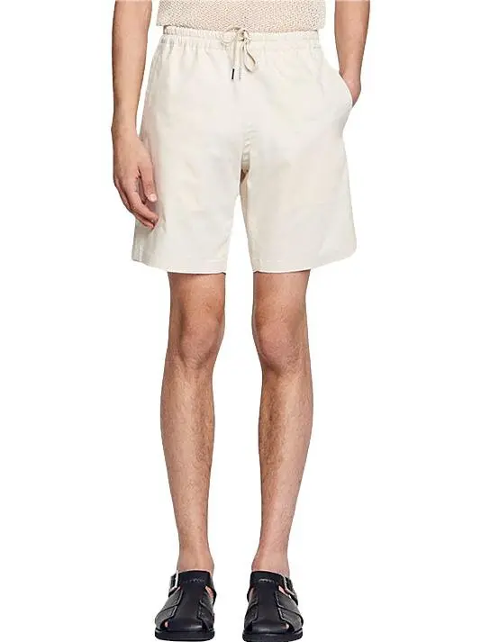 Sandro Regular Fit Cotton-blend Shorts - Light Beige