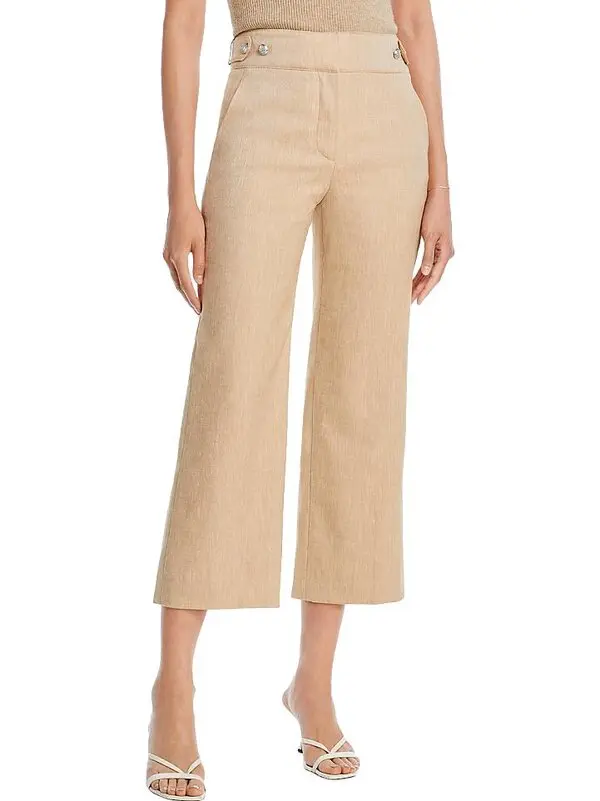 Veronica Beard Aubrie Wide Leg Trousers - Khaki Melangie