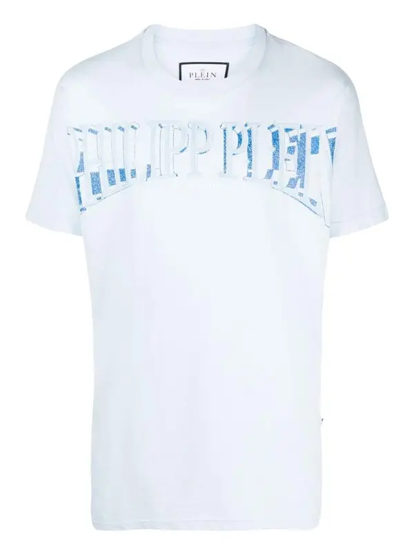 Philipp Plein Logo-print Cotton T-shirt - Blue