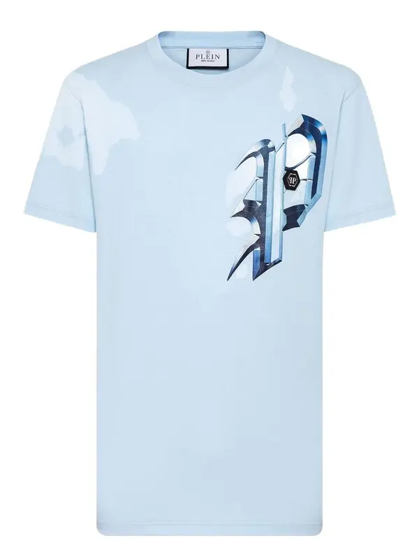 Philipp Plein Logo-print Cotton T-shirt - Blue