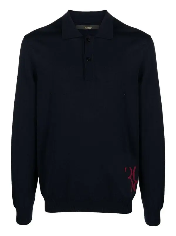 BILLIONAIRE Merino-blend Polo Jumper - Blue