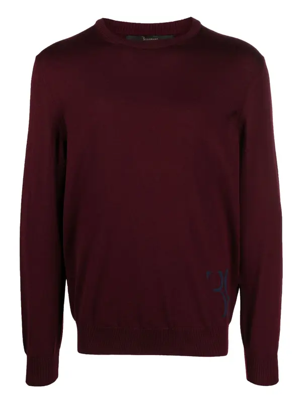 BILLIONAIRE Monogram-embroidered Knitted Jumper - Red