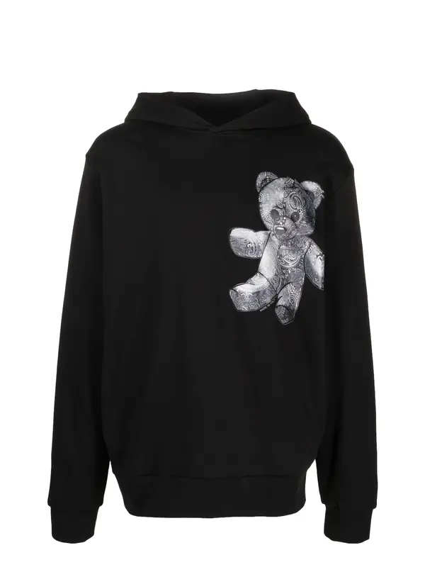 Philipp Plein Teddy Bear Paisley-print Hoodie - Black