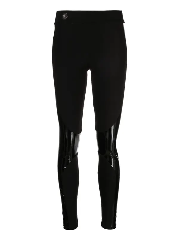 Philipp Plein Panelled Mid-rise Leggings - Black