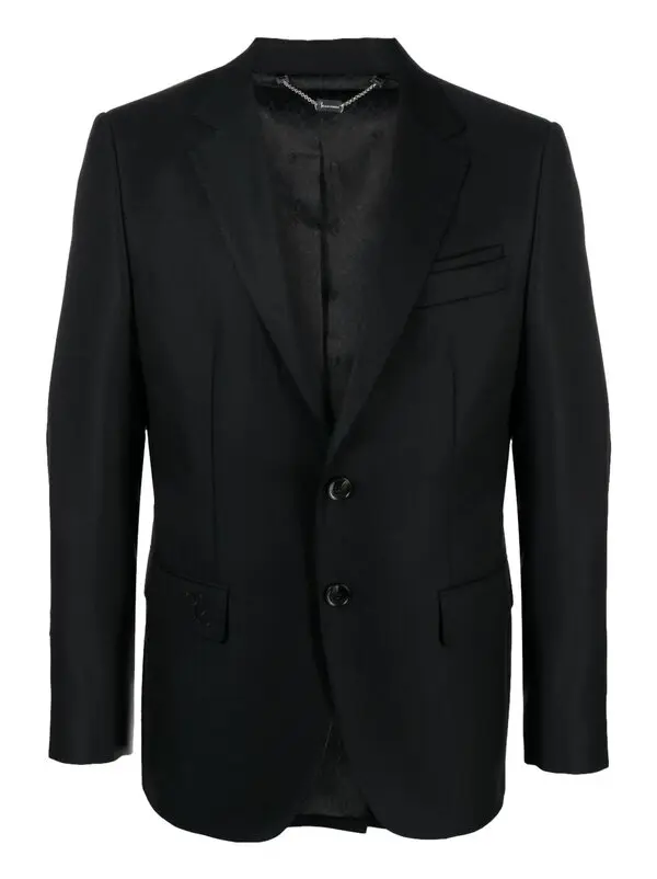 BILLIONAIRE Single-breasted Virgin Wool Blazer - Black