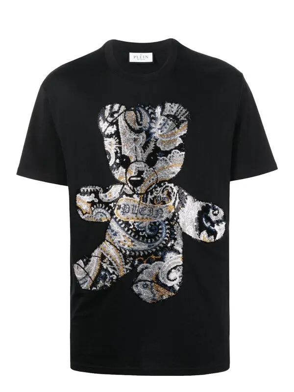 Philipp Plein Teddy Bear-print Crystal-embellished T-shirt - Black