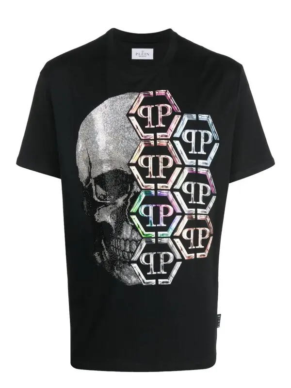 Philipp Plein Ss Skull Logo-print T-shirt - Black