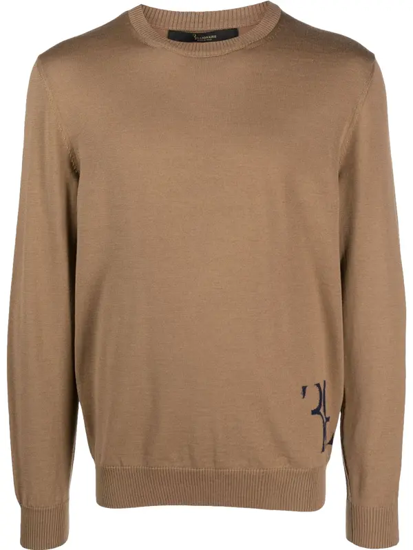 BILLIONAIRE Monogram-embroidered Knitted Jumper - Neutrals