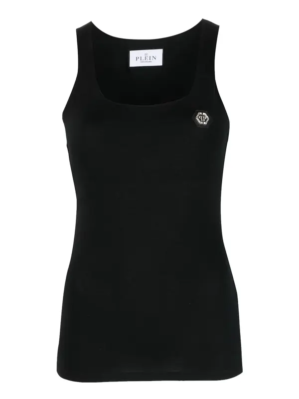 Philipp Plein Logo Patch Tank Top - Black