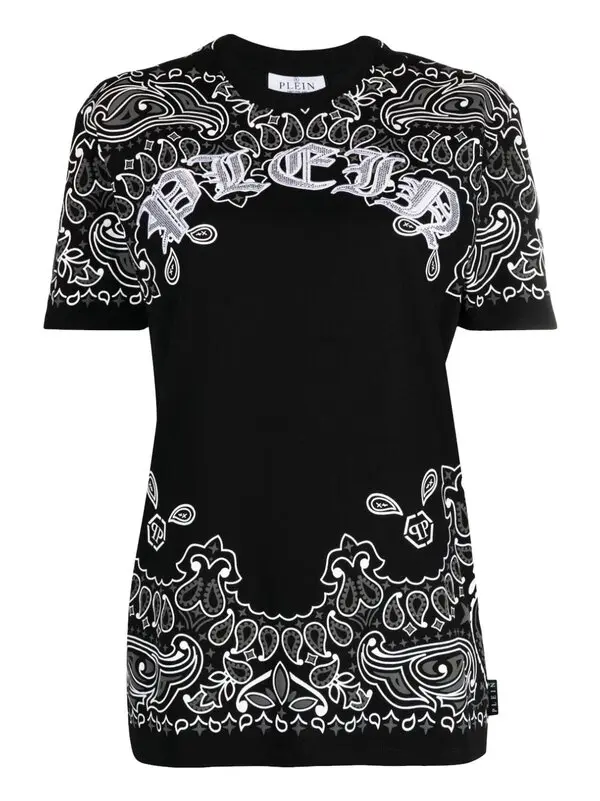 Philipp Plein Paisley-print Short-sleeve T-shirt - Black