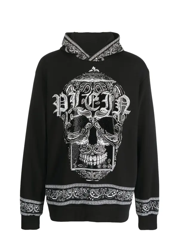Philipp Plein Bandana-print Hoodie - Black