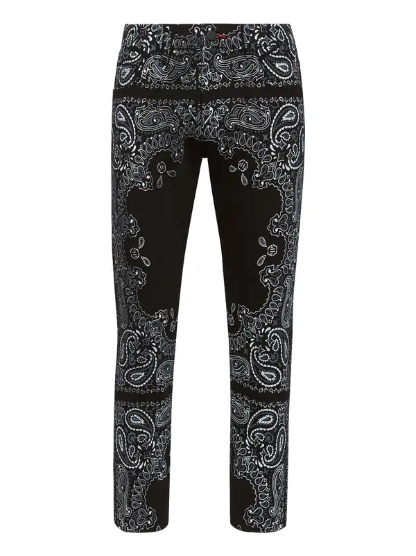 Philipp Plein Bandana-print Jeans - Black