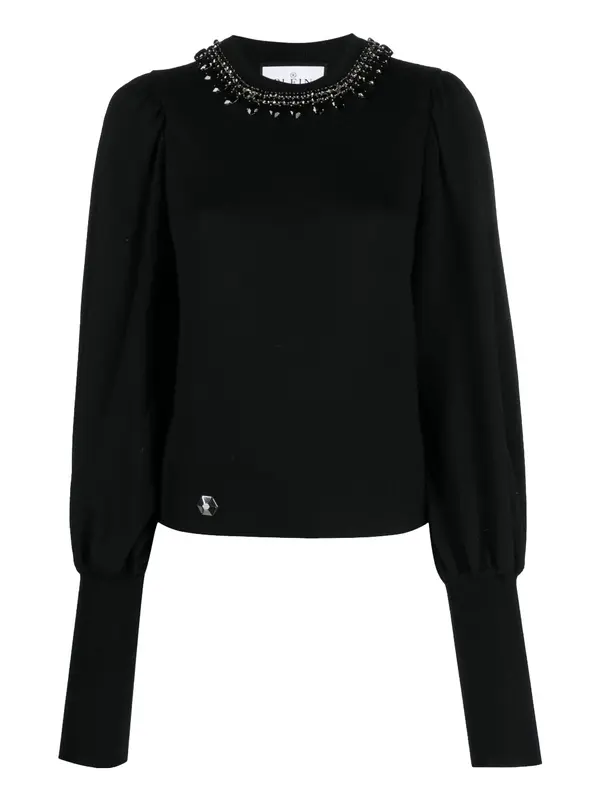 Philipp Plein Crystal-embellished Wool Jumper - Black