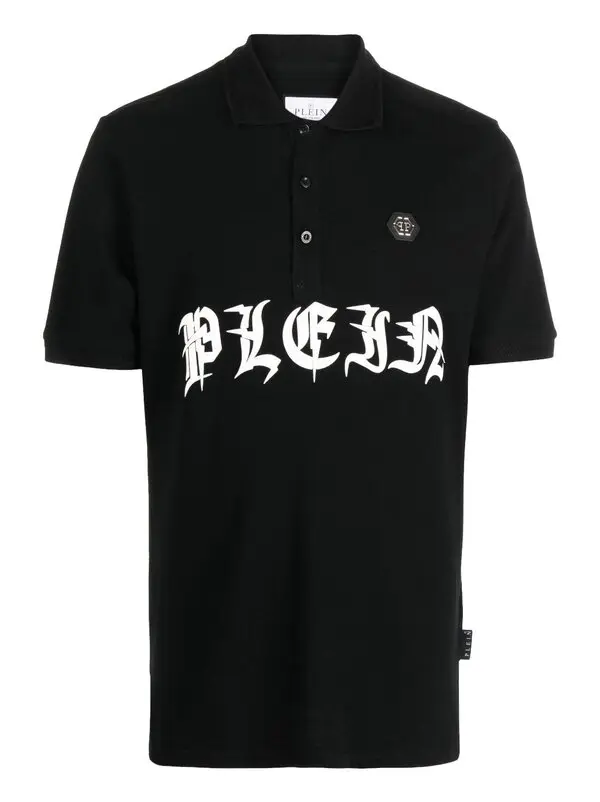 Philipp Plein Logo-print Short-sleeved Polo Shirt - Black