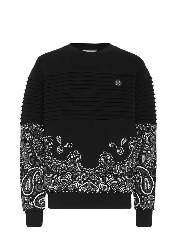 Philipp Plein Paisley-print Cotton Sweatshirt - Black