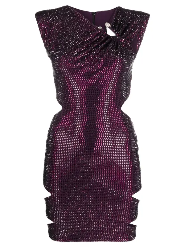 Philipp Plein Crystal-embellished Minidress - Purple