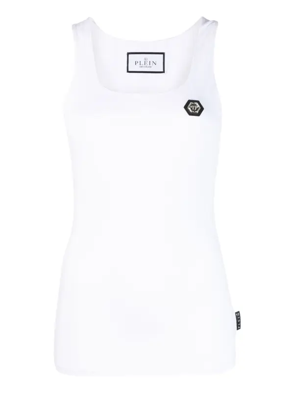 Philipp Plein Logo-patch Tank Top - White