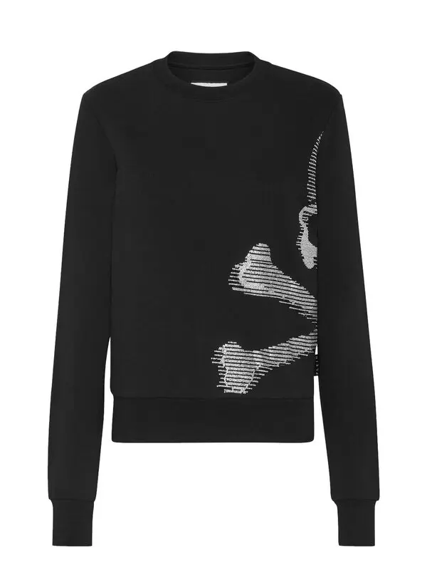 Philipp Plein Skull & Bones Cotton Sweatshirt - Black