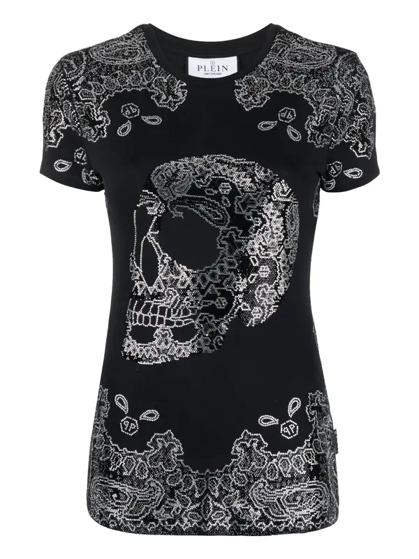 Philipp Plein Bandana Rhinestone-embellished T-shirt - Black